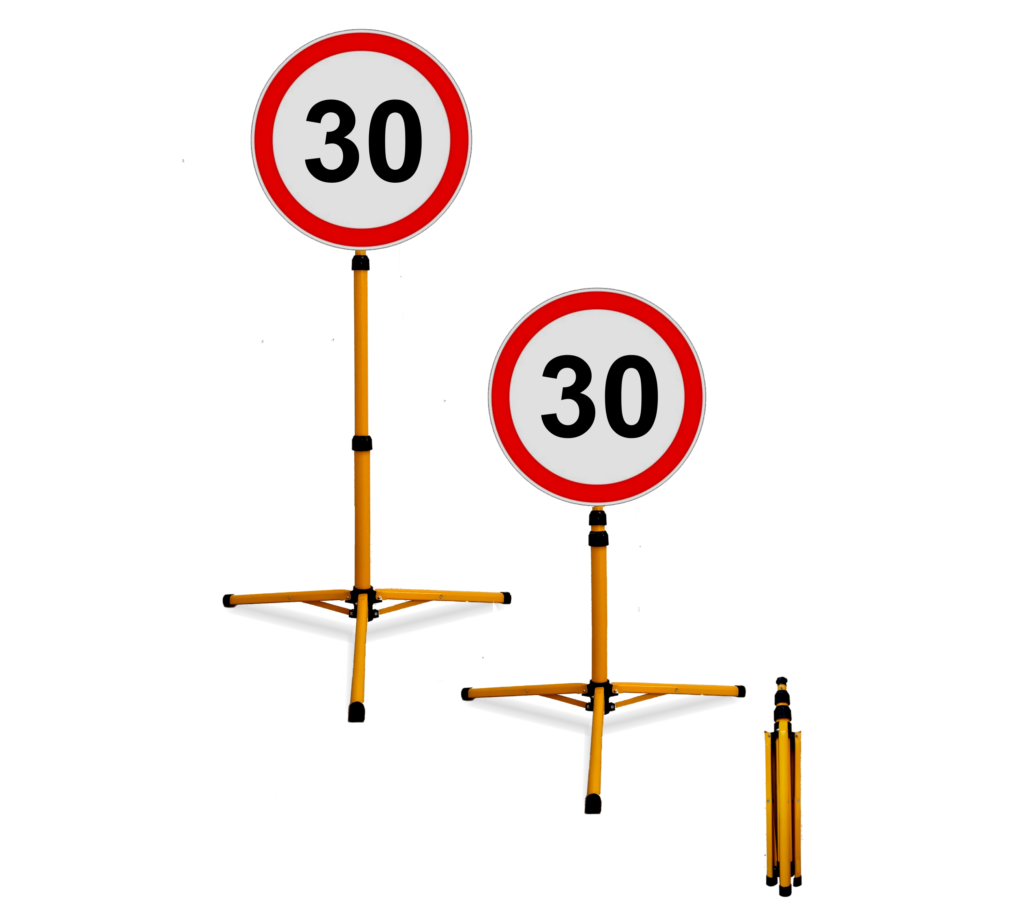 Pastatomas Teleskopinis Ženklas "Ribotas Greitis 30" | etonai.lt
